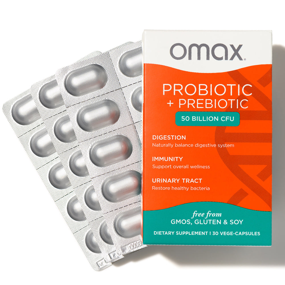 OMAX® Synbiotic Probiotic + Prebiotic | with Chicory Root Inulin - Omax ...